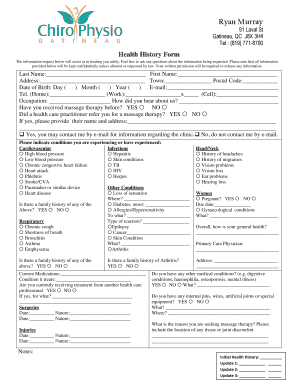 Fillable Online Massage New Patient Form (PDF) Ryan - chiro physio ...