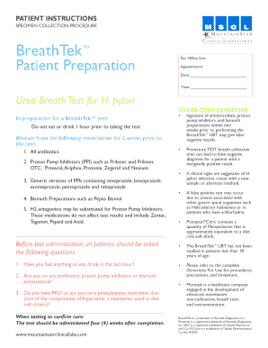 Fillable Online Urea Breath Test for H Fax Email Print - pdfFiller