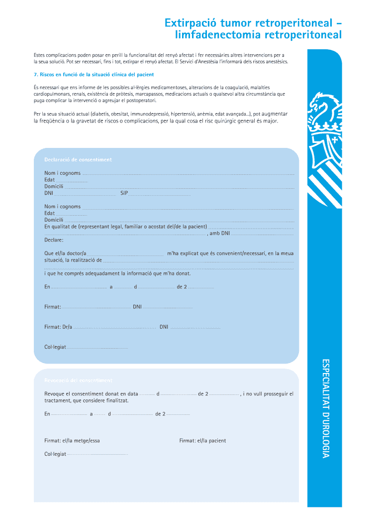 Fillable Online www2 san gva Consistix en lextirpaci de tumors ...