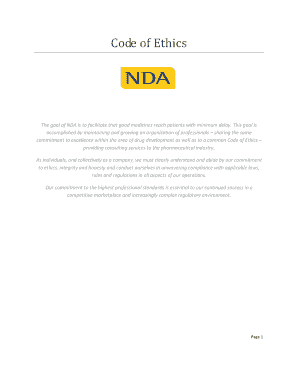 Fillable Online Code of Ethics - NDA Group Fax Email Print - pdfFiller