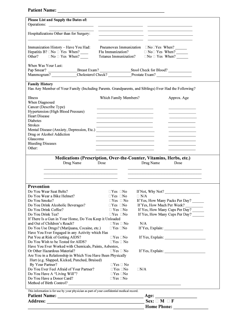 Fillable Online PMSI Comprehensive Healthcare Patient Forms Fax Email ...