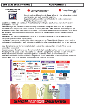 Fillable Online telately co GIFT CARD COMPANY NAME: Fax Email Print ...