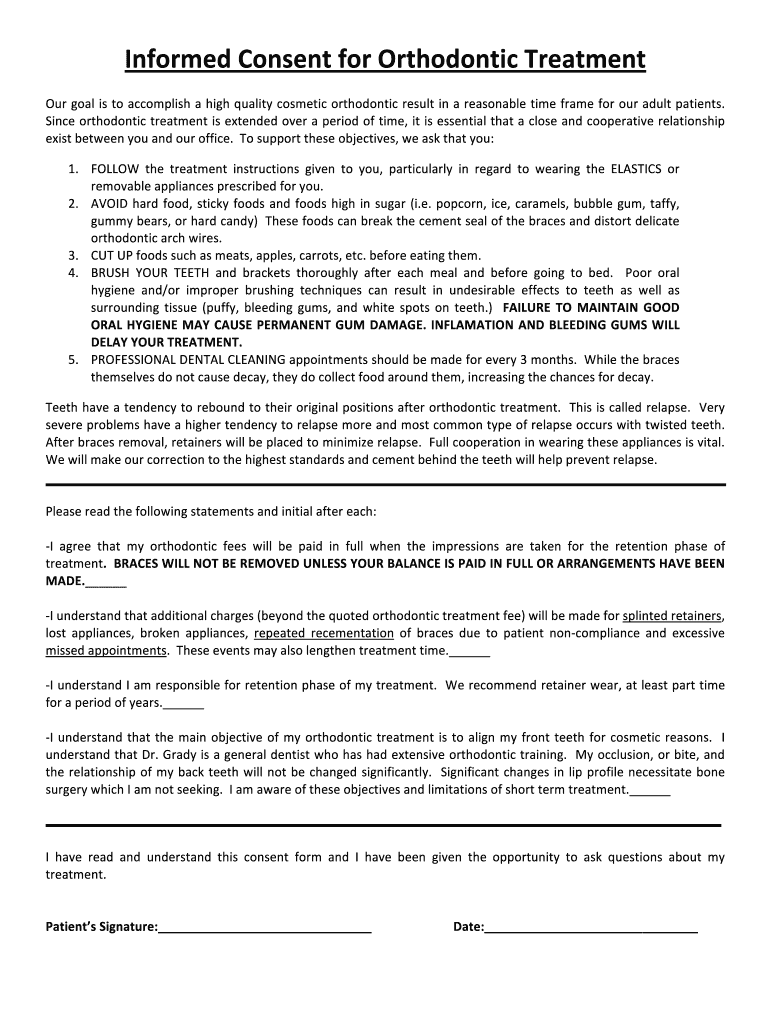 Fillable Online Ortho Consent.docx Fax Email Print - pdfFiller