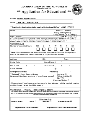 Cupw Edmonton - Fill Online, Printable, Fillable, Blank | pdfFiller