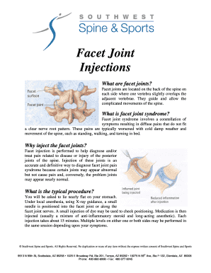 Fillable Online Facet Joint Injections - Southwest Spine and Sports Fax ...