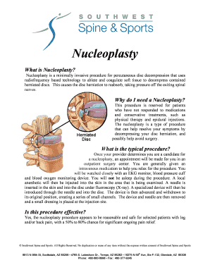 Fillable Online Nucleoplasty '13 (REVISED).doc Fax Email Print - pdfFiller