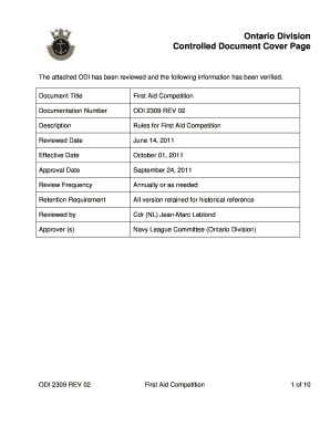 Fillable Online navyleagueont Controlled Document Cover Page ...