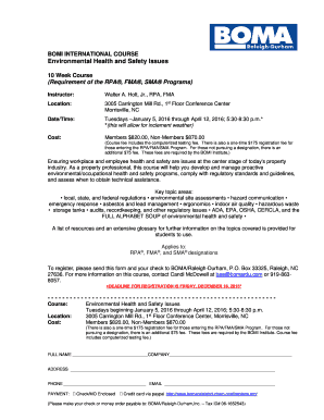 Fillable Online BOMI INTERNATIONAL COURSE Environmental Health and ...