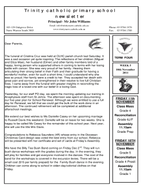 Fillable Online trinitynarre catholic edu Narre Warren South 3805 ...