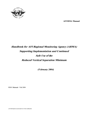 Fillable Online icao AFI RMA Manual - ICAO - icao Fax Email Print - pdfFiller