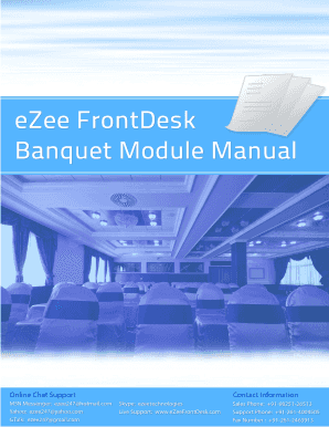 Fillable Online EZee FrontDesk Banquet Module Fax Email Print - pdfFiller