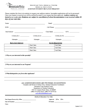Fillable Online Rotation Request formms edits Fax Email Print - pdfFiller