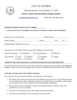 Fillable Online Building Permit Application.pages Fax Email Print ...