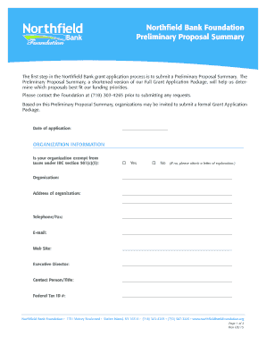 Fillable Online northfieldbankfoundation Northfield Bank Foundation ...