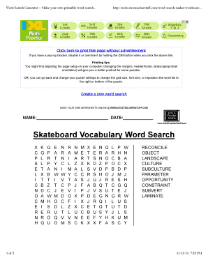 Fillable Online projecthdesign Word Search Generator :: Make your own ...