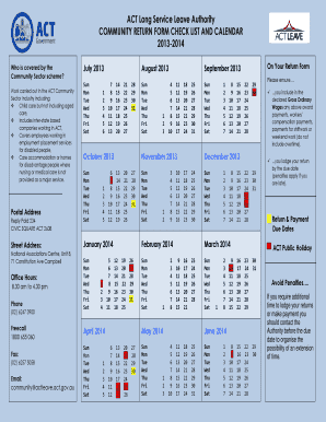 Fillable Online actleave act gov ACT Long Service Leave Authority ...