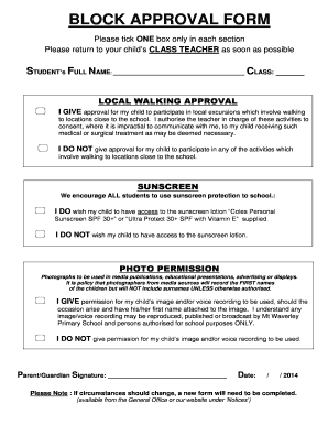 Fillable Online mtwaverleyps global2 vic edu BLOCK APPROVAL FORM ...