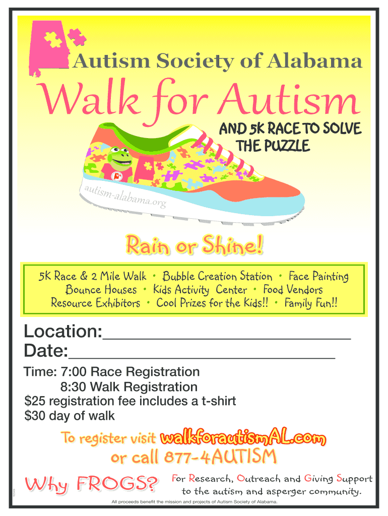 Fillable Online Walk for Autism Fax Email Print - pdfFiller
