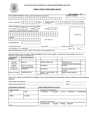Fillable Online sfc-plk edu FORM 4 APPLICATION FORM (201415) Fax Email ...