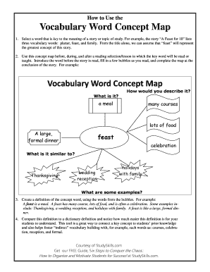 Fillable Online Vocabulary Word Concept Map Fax Email Print - pdfFiller