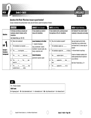 Fillable Online WEEK 2 Grade 3 Unit 6 Question of the Week: What does ...