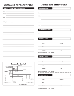 Fillable Online Unframed Art Entry Form Juried Art Entry Form Fax Email ...