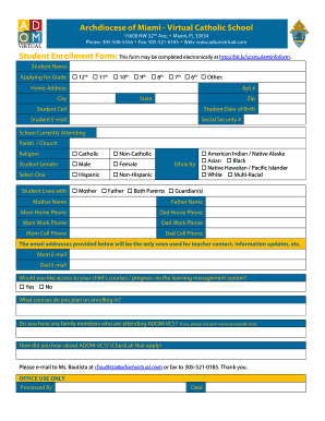 Fillable Online ADOM-VCSStudent Enrollment Formdocx Fax Email Print ...