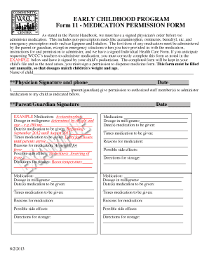 Fillable Online Form 11 Medication Formdoc Fax Email Print - pdfFiller