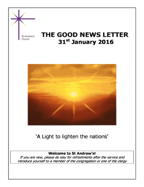 Fillable Online THE GOOD NEWS LETTER Fax Email Print - pdfFiller