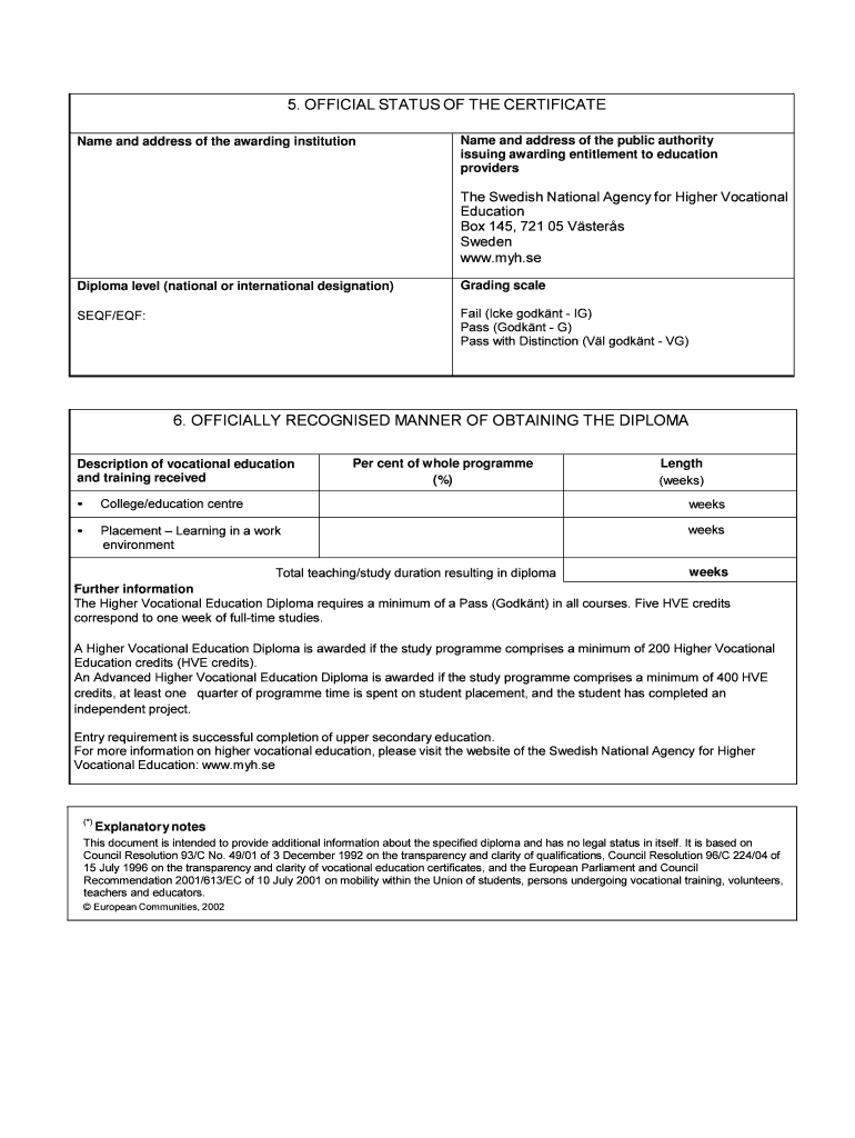 Fillable Online BCERTIFICATEb SUPPLEMENT Fax Email Print - pdfFiller