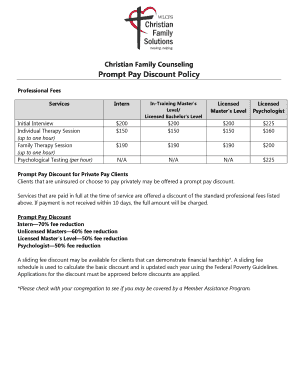 Fillable Online Prompt Pay Discount Policy Fax Email Print - pdfFiller
