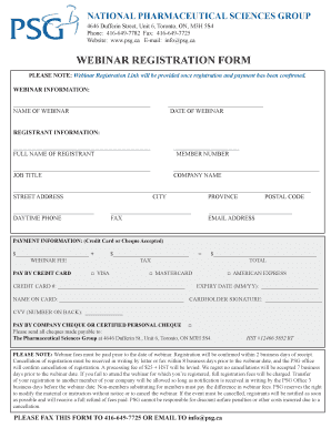 Registration Form For Webinar | pdfFiller