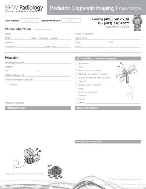 Fillable Online Pediatric Diagnostic Imaging REQUISITION - EFW ...