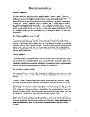 Fillable Online 062007 - Narcotic Medications Consent Form Fax Email ...