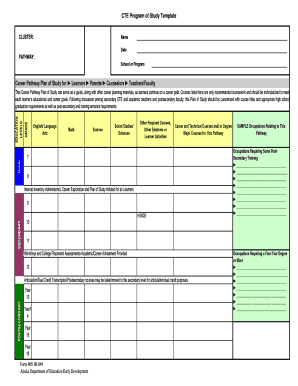 Fillable Online Four-year High School Plan Template - Alaska Career ...