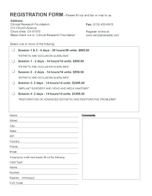 Fillable Online REGISTRATION FORM - Terry Tanaka DDS Home Page Fax ...