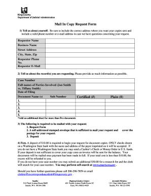 Fillable Online kingcounty Document brequestb form - kingcounty Fax ...
