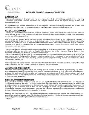 Fillable Online INFORMED CONSENT Juvederm INJECTION Fax Email Print ...