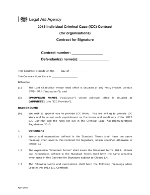 Fillable Online (ICC) contract for signature 2013 - Gov.uk Fax Email ...