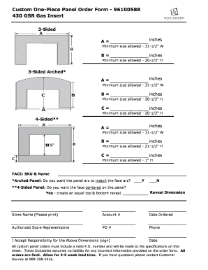 Fillable Online empiredistributing Custom OnePiece Panel Order Form ...