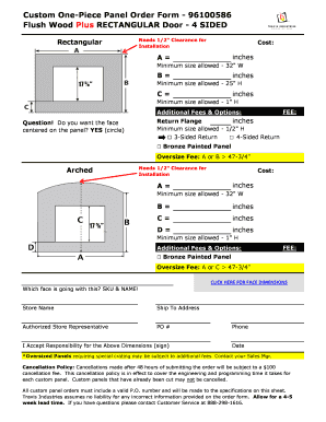 Fillable Online empiredistributing Custom One-Piece Panel Order Form - 96100586 Flush Wood Fax ...