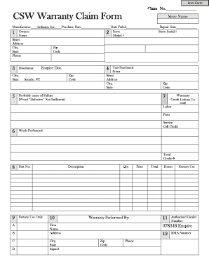 Fillable Online empiredistributing CSW Claim Form - Empire Distributing ...