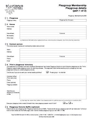 Fillable Online 2011 Pg Mem playgroup details form Fax Email Print ...