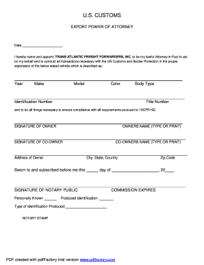 Fillable Online US-CUSTOMS-POA TA only - USAsuomeksi Fax Email Print ...