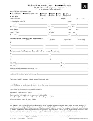 Fillable Online cisweb1 unr University of Nevada, Reno Extended Studies ...
