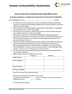 Fillable Online Grower Sustainability Declaration - bemeraldgrainbbcomb ...