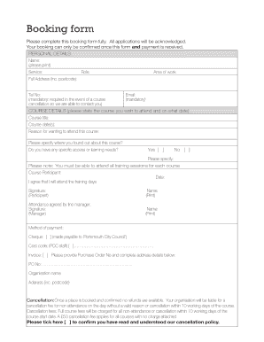 73 Printable Booking Form Templates - Fillable Samples in PDF, Word to ...