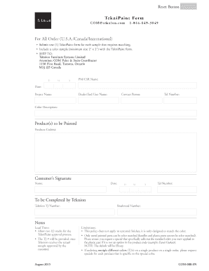 Fillable Online d2r72yk5wmppdj cloudfront TekniPaint Form Fax Email Print - pdfFiller