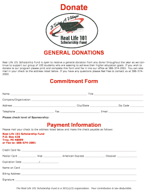 Fillable Online reallife101 Donate - Real Life 101 - reallife101 Fax ...