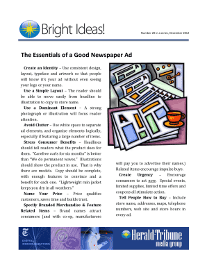 Fillable Online The Essentials of a Good Newspaper Ad Fax Email Print ...